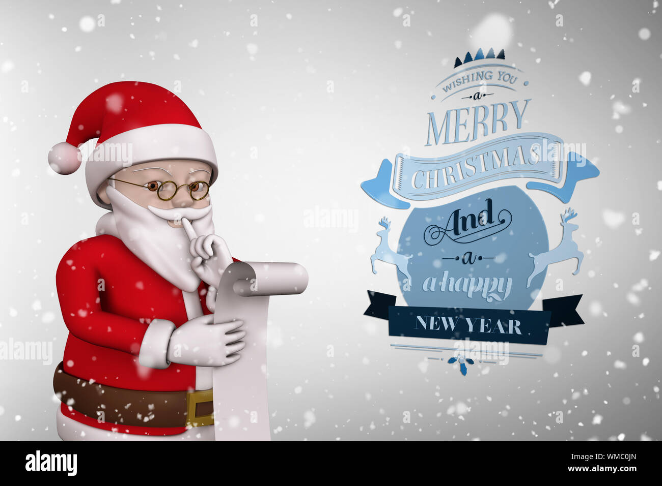 Snow falling against grey vignette Stock Photo - Alamy