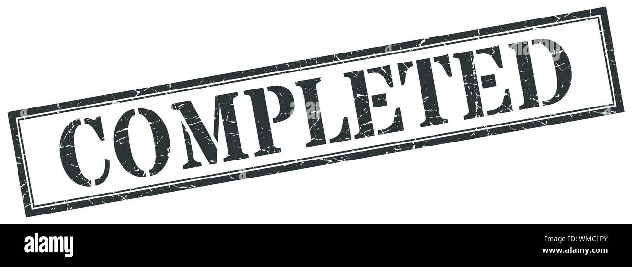 completed stamp. completed square grunge sign. completed Stock Vector ...