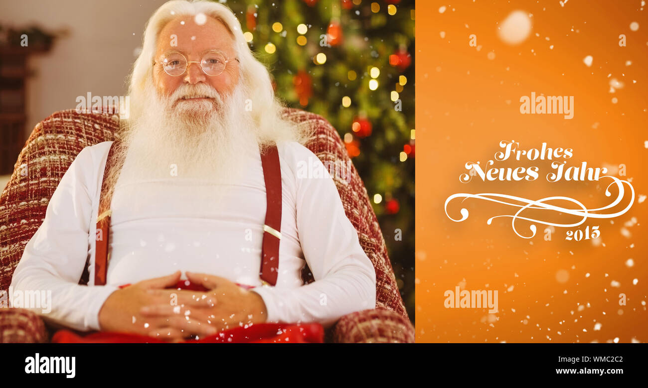 Smiling santa without jacket relaxing hi-res stock photography and ...