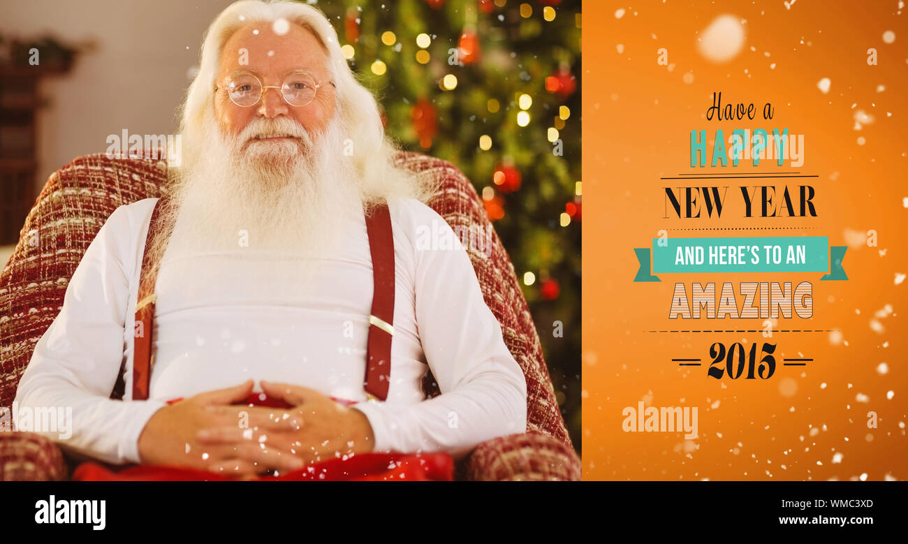 Smiling santa without jacket relaxing hi-res stock photography and ...