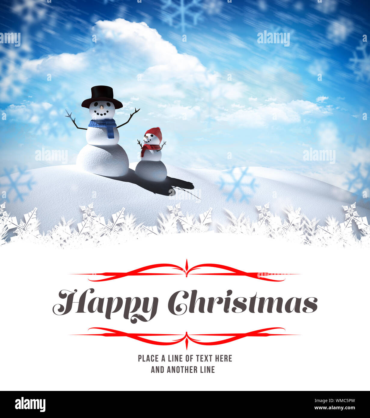 border against snow man family Stock Photo - Alamy