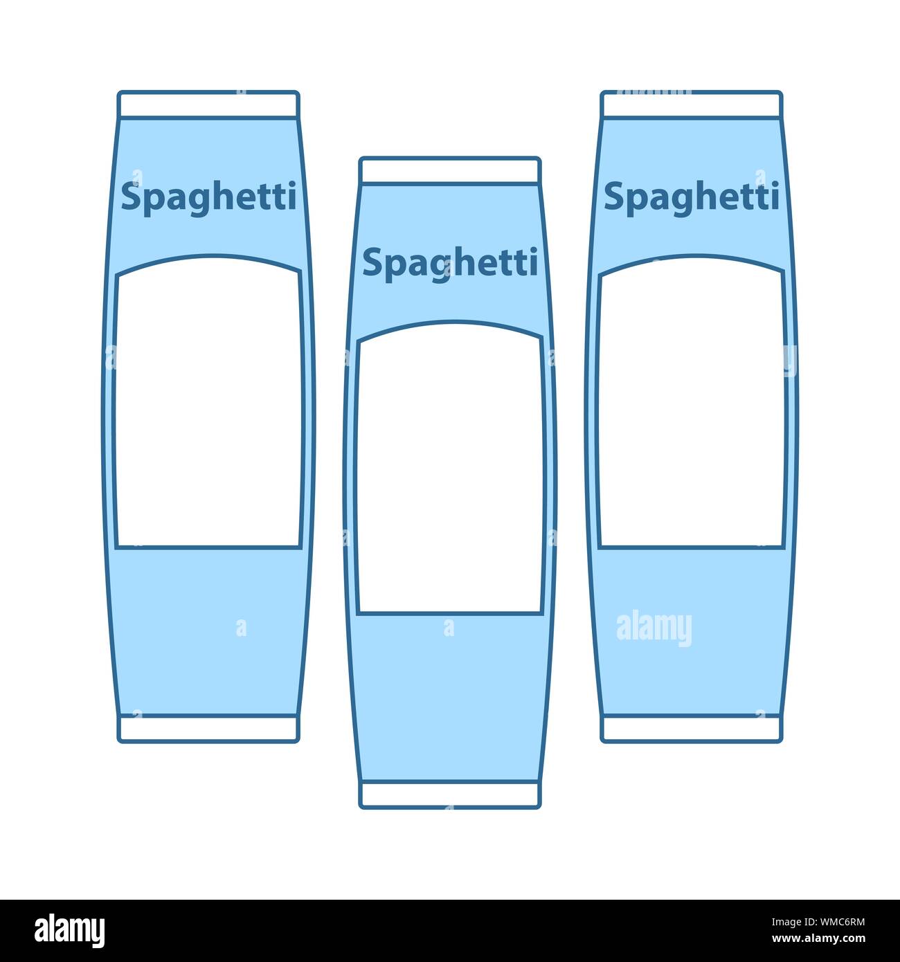 Spaghetti Package Icon. Thin Line With Blue Fill Design. Vector ...