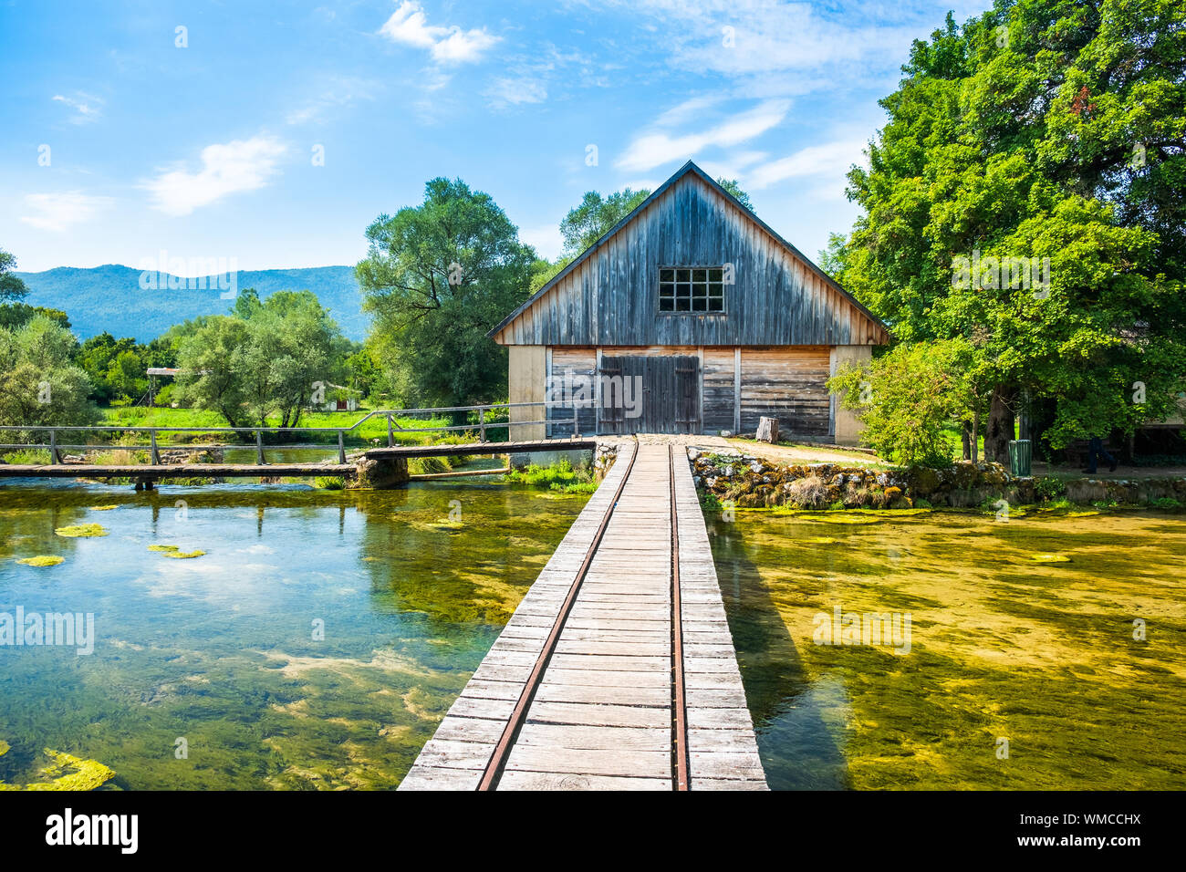 Croatia, region of Lika, Majerovo vrilo river source of Gacka ...