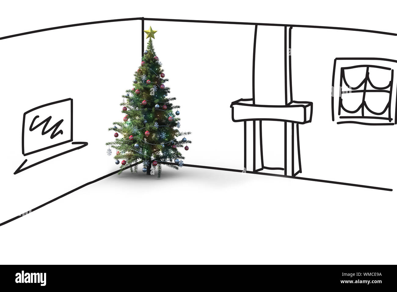 Room christmas decorations tree Cut Out Stock Images & Pictures - Alamy