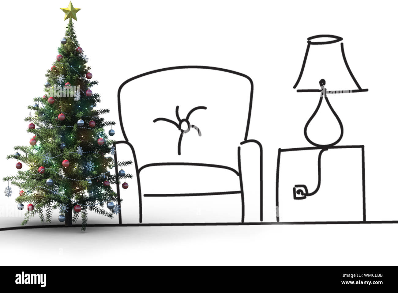 Couch sitting sketch Cut Out Stock Images & Pictures - Alamy