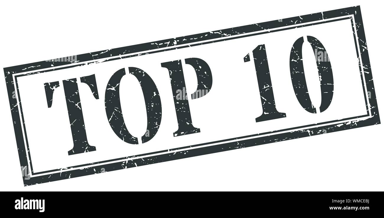 top 10 stamp. top 10 square grunge sign. top 10 Stock Vector Image ...