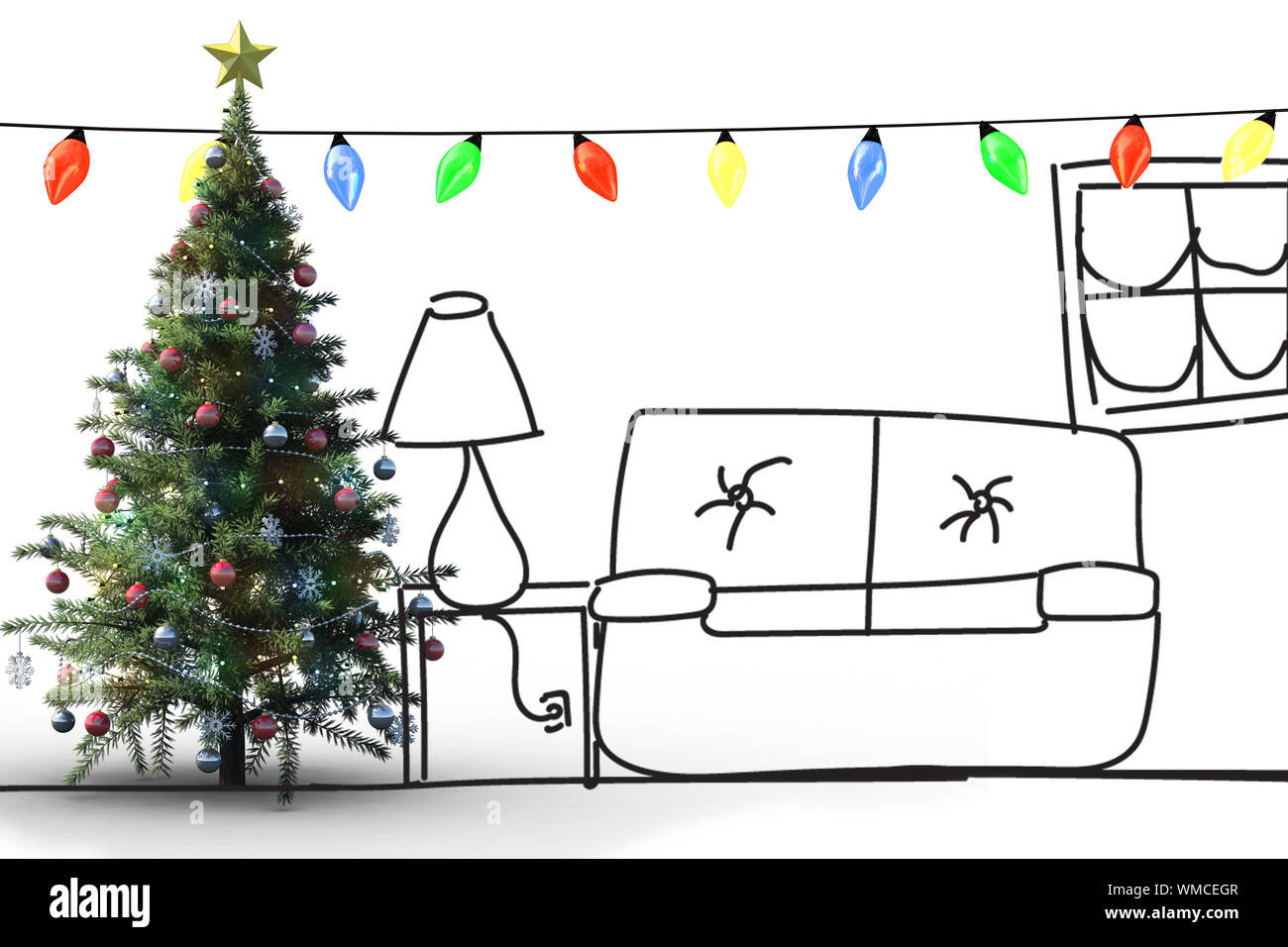 Couch sitting sketch Cut Out Stock Images & Pictures - Alamy