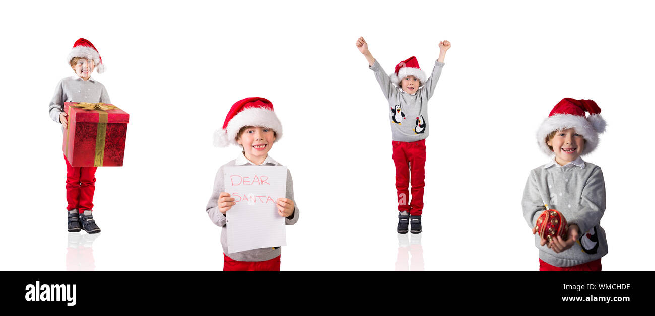 Composite image of different festive boys on white background Stock ...