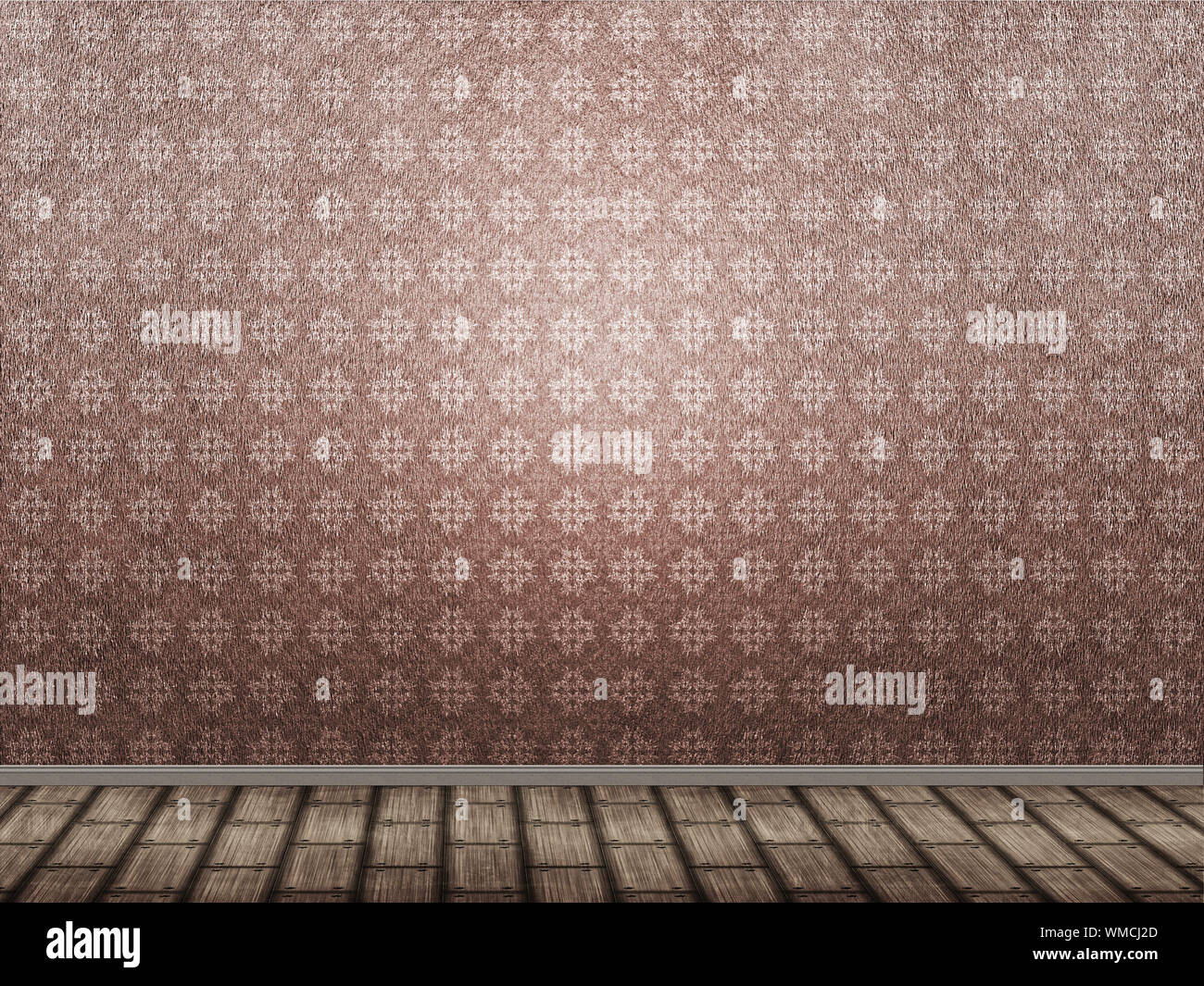 Illustration of empty room with grunge pattern on wall Stock Photo - Alamy