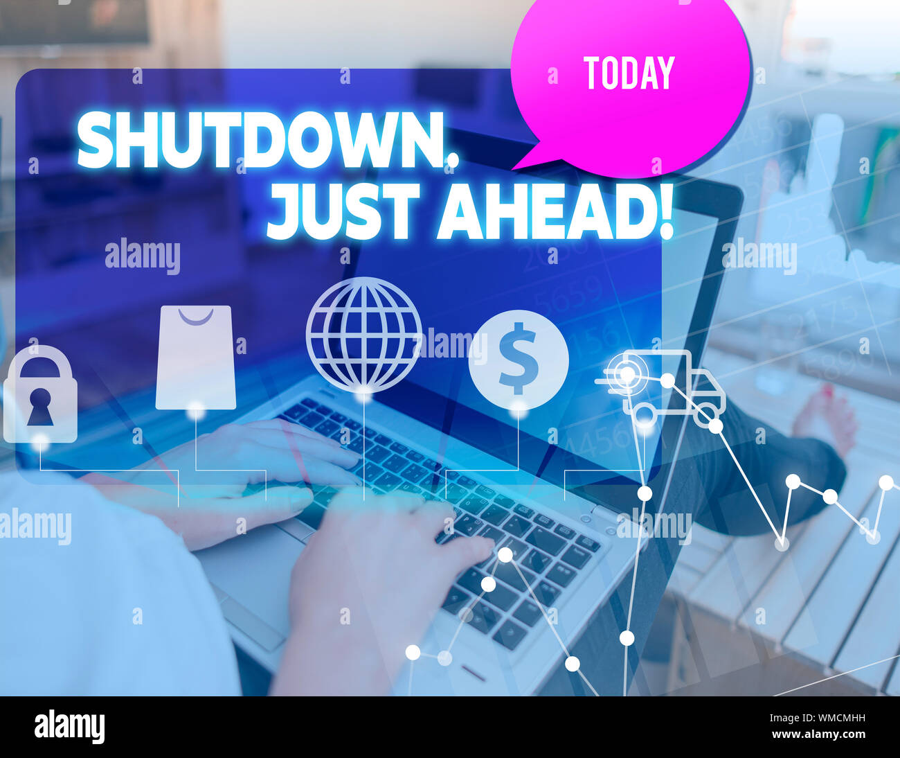 Handwriting text Shutdown Just Ahead. Conceptual photo closing factory ...