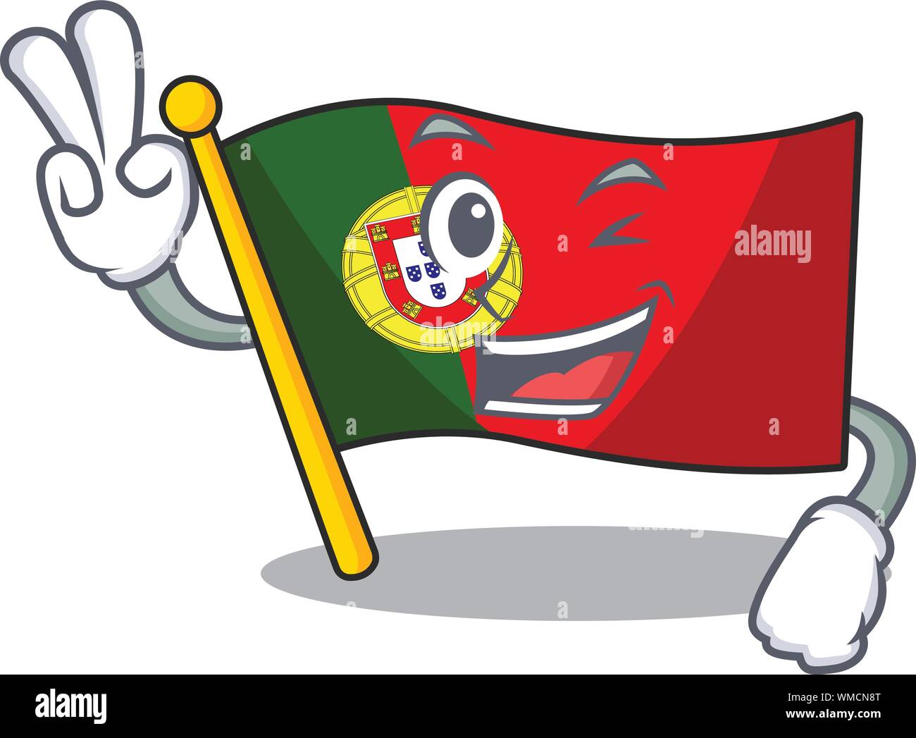 Two finger portugal flag folded on cartoon table Stock Vector Image ...