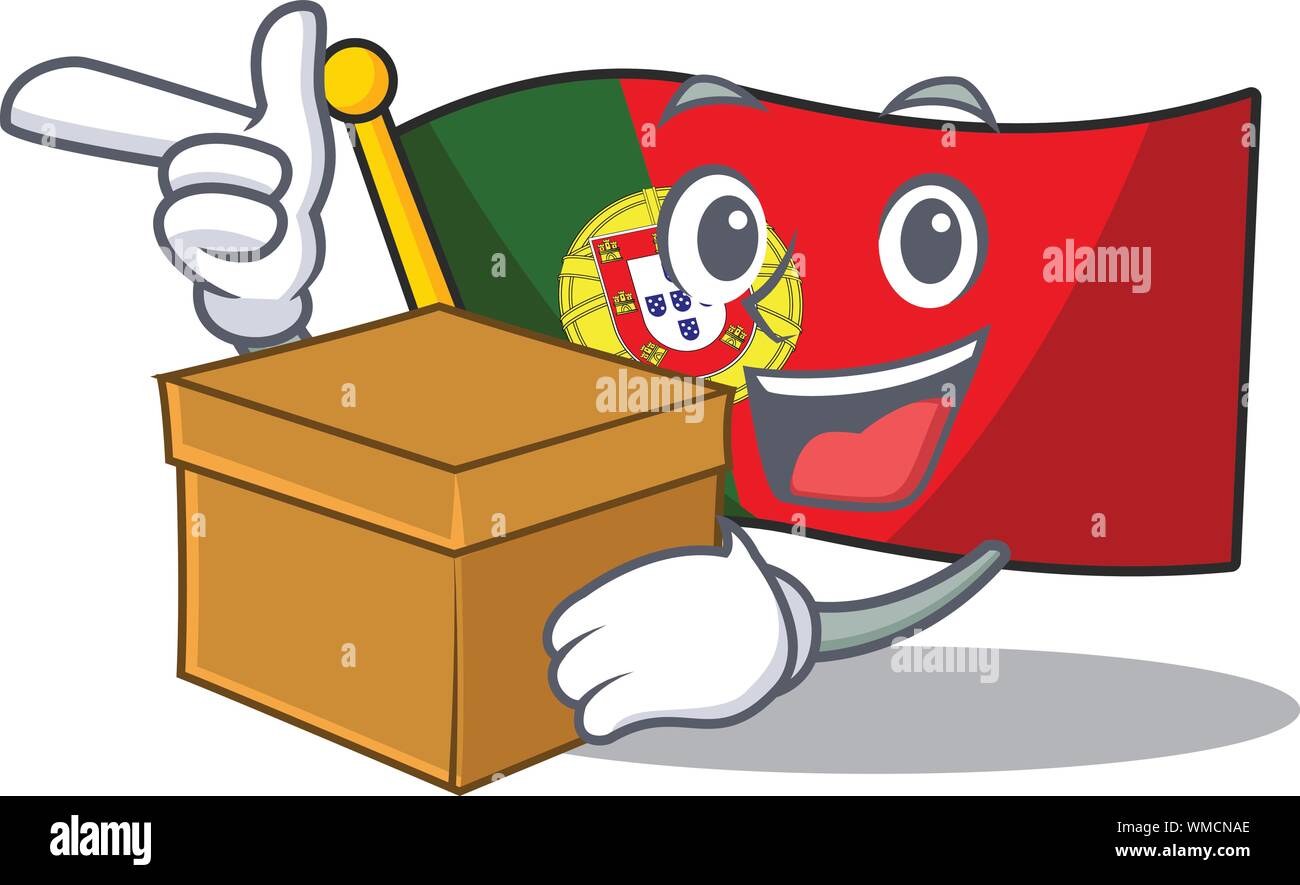 With box portugal flag folded on cartoon table Stock Vector Image & Art ...