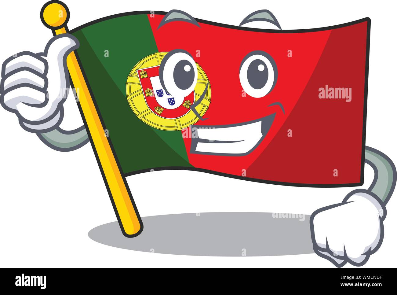 Thumbs up portugal flag folded on cartoon table Stock Vector Image ...