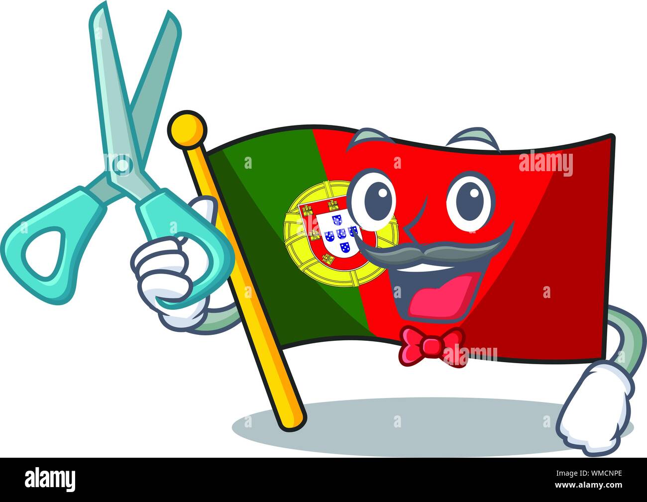 Barber flag portugal character in shape cartoon Stock Vector Image ...
