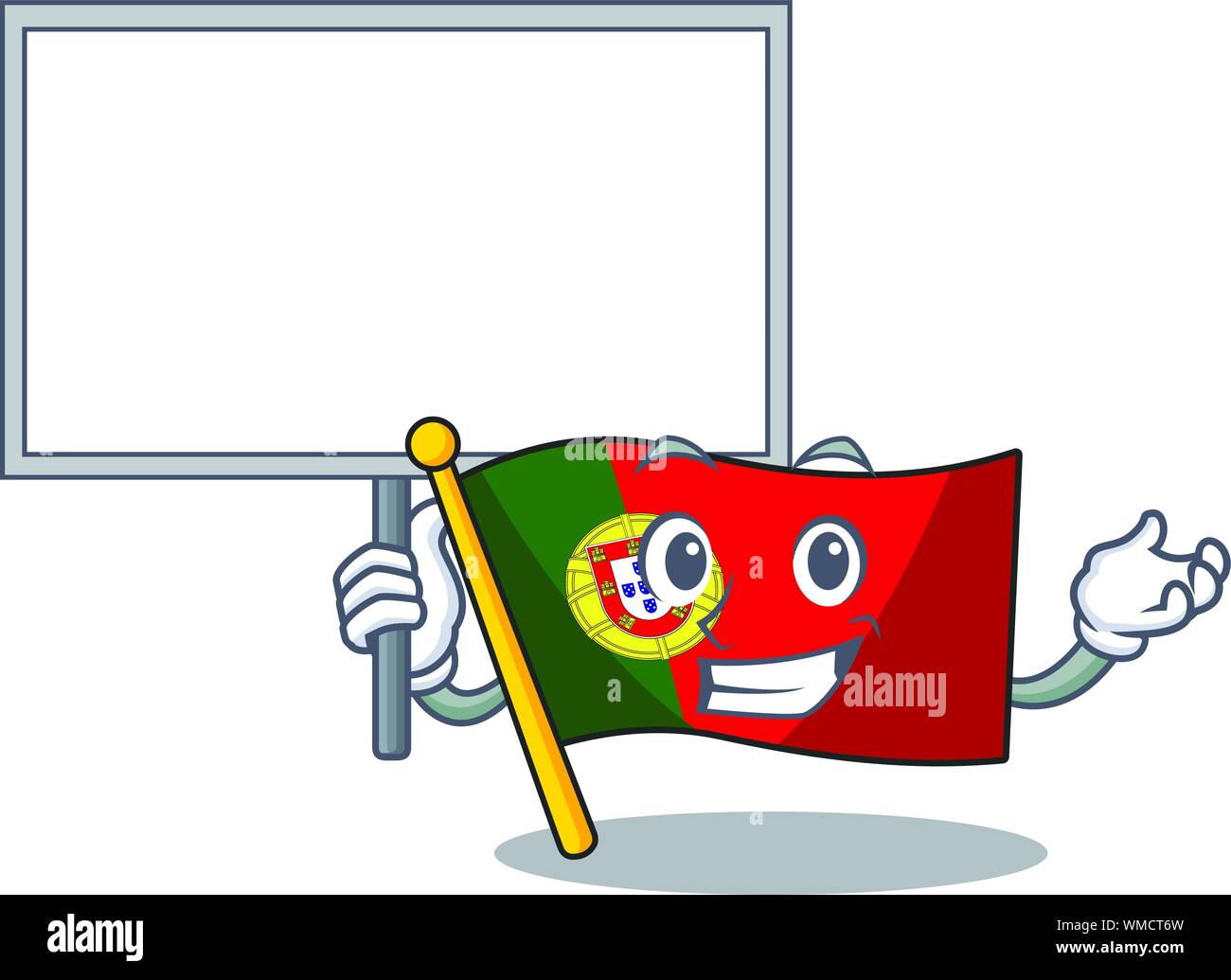 Bring board flag portugal character in shape cartoon Stock Vector Image ...