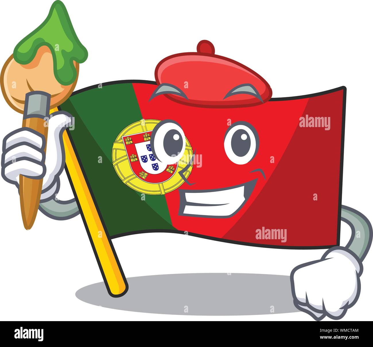 Artist flag portugal character in shape cartoon Stock Vector Image ...