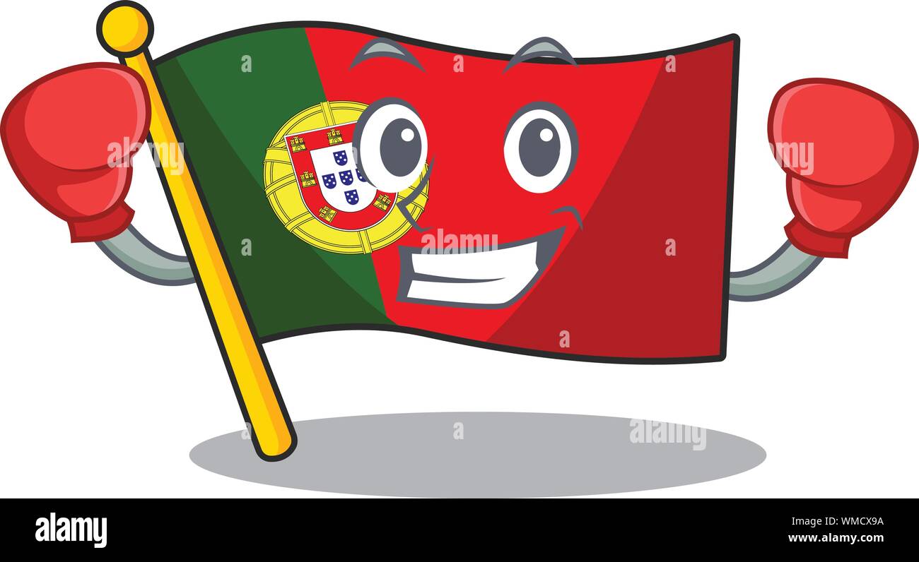 Boxing flag portugal character in shape cartoon Stock Vector Image ...
