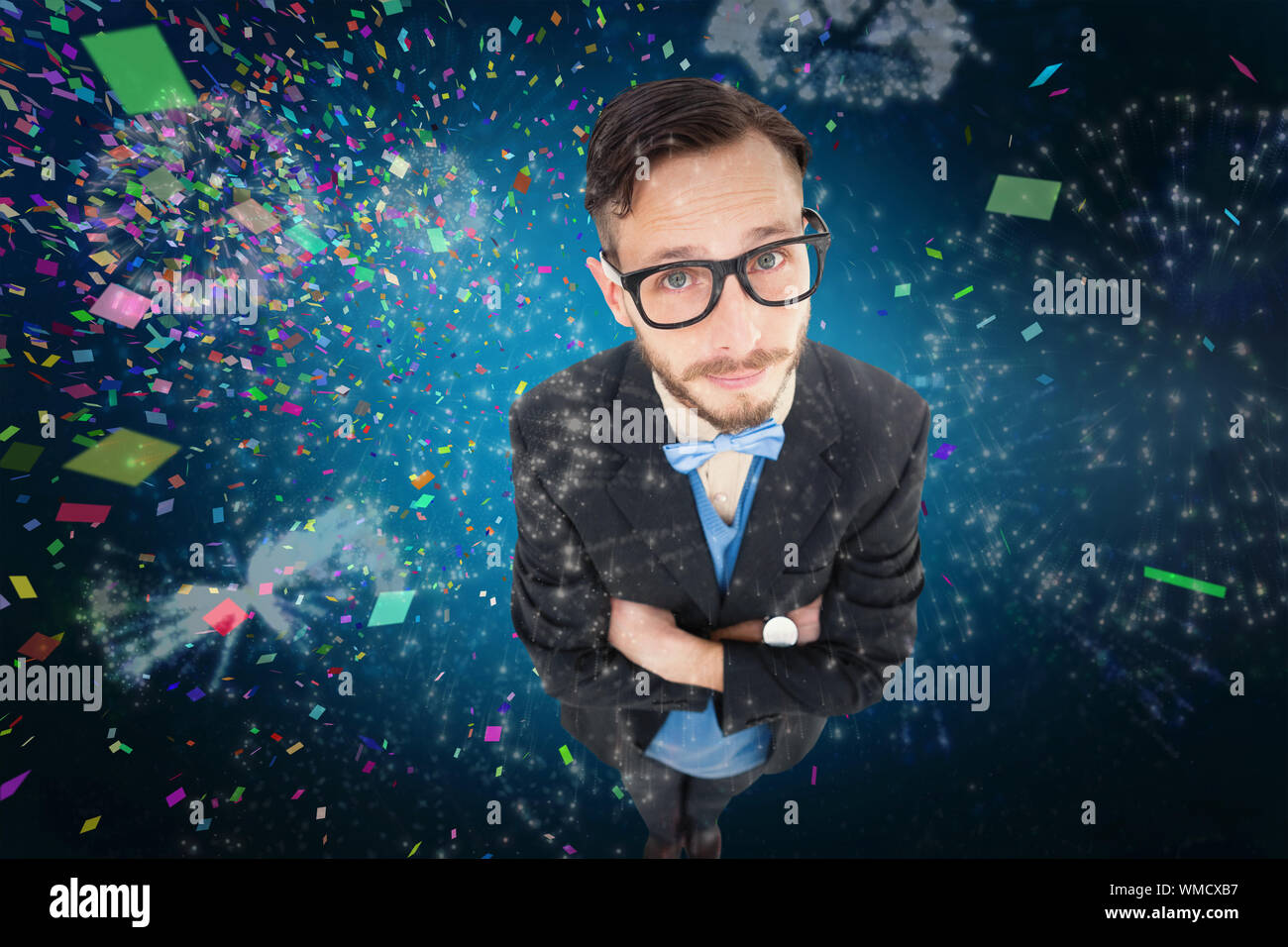 Geeky man looking to camera standing hi-res stock photography and ...
