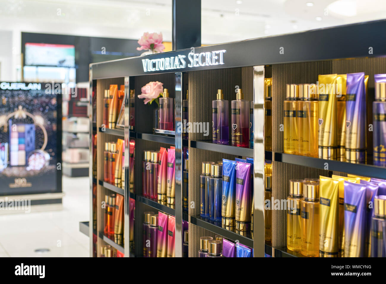DUBAI, UAE - CIRCA FEBRUARY, 2019: cosmetics on display at Dubai ...