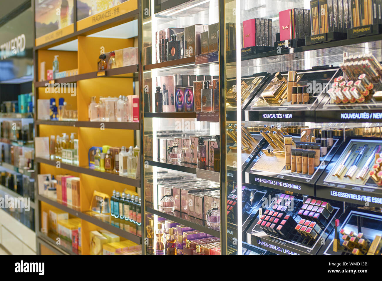 DUBAI, UAE - CIRCA FEBRUARY, 2019: cosmetics on display at Dubai ...