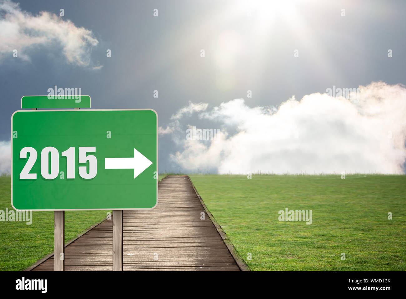 Triangle against path on grass Stock Photo - Alamy