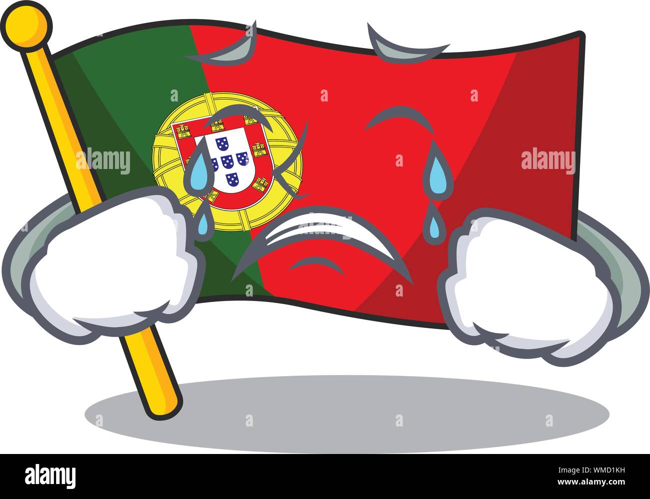 Crying flag portugal with the mascot shape Stock Vector Image & Art - Alamy