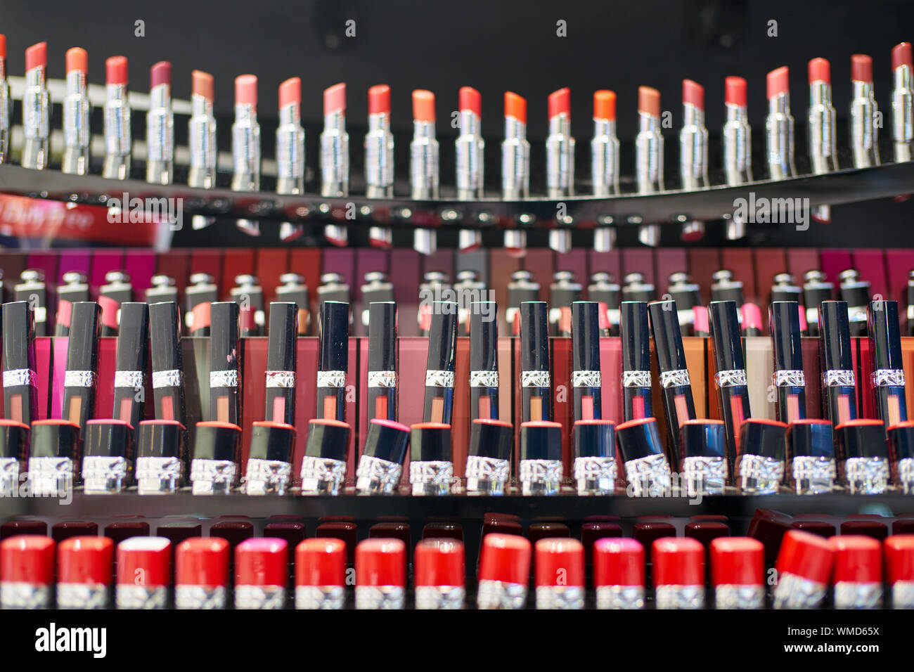 DUBAI, UAE - CIRCA FEBRUARY, 2019: Dior lipsticks on display at Dubai ...