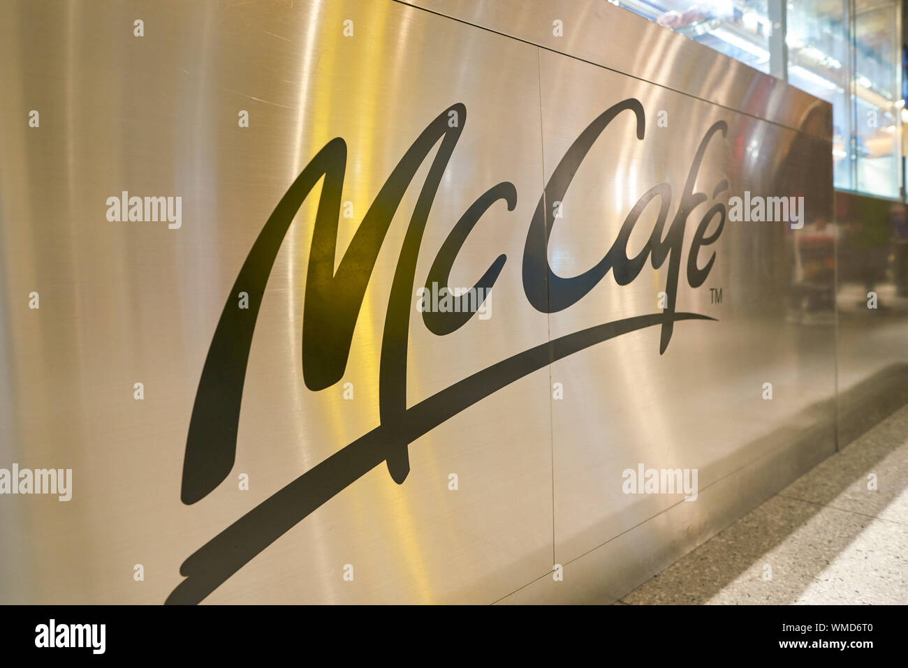 DUBAI, UAE - CIRCA JANUARY, 2019: close up shot of McCafe sign Stock ...