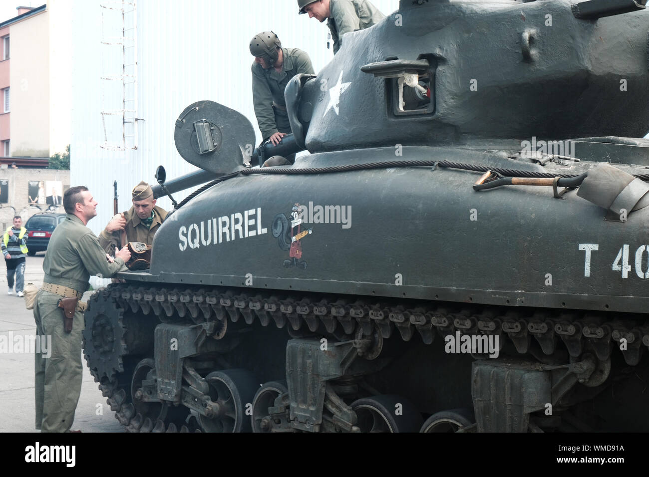 reconstracted world war 2 american tank "Squirrel" and its crew ...