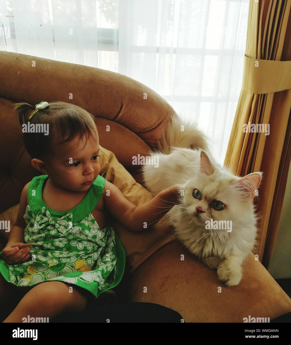 Baby girl touching hi-res stock photography and images - Alamy