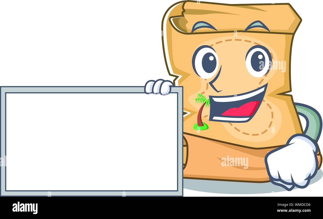 With board treasure map in the character shape Stock Vector Image & Art ...