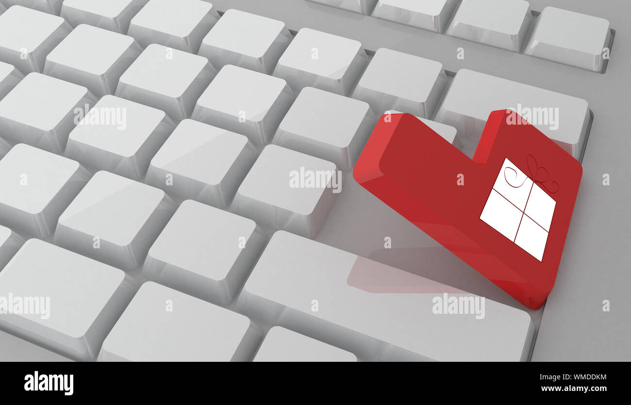 Keyboard key red ribbon hi-res stock photography and images - Alamy