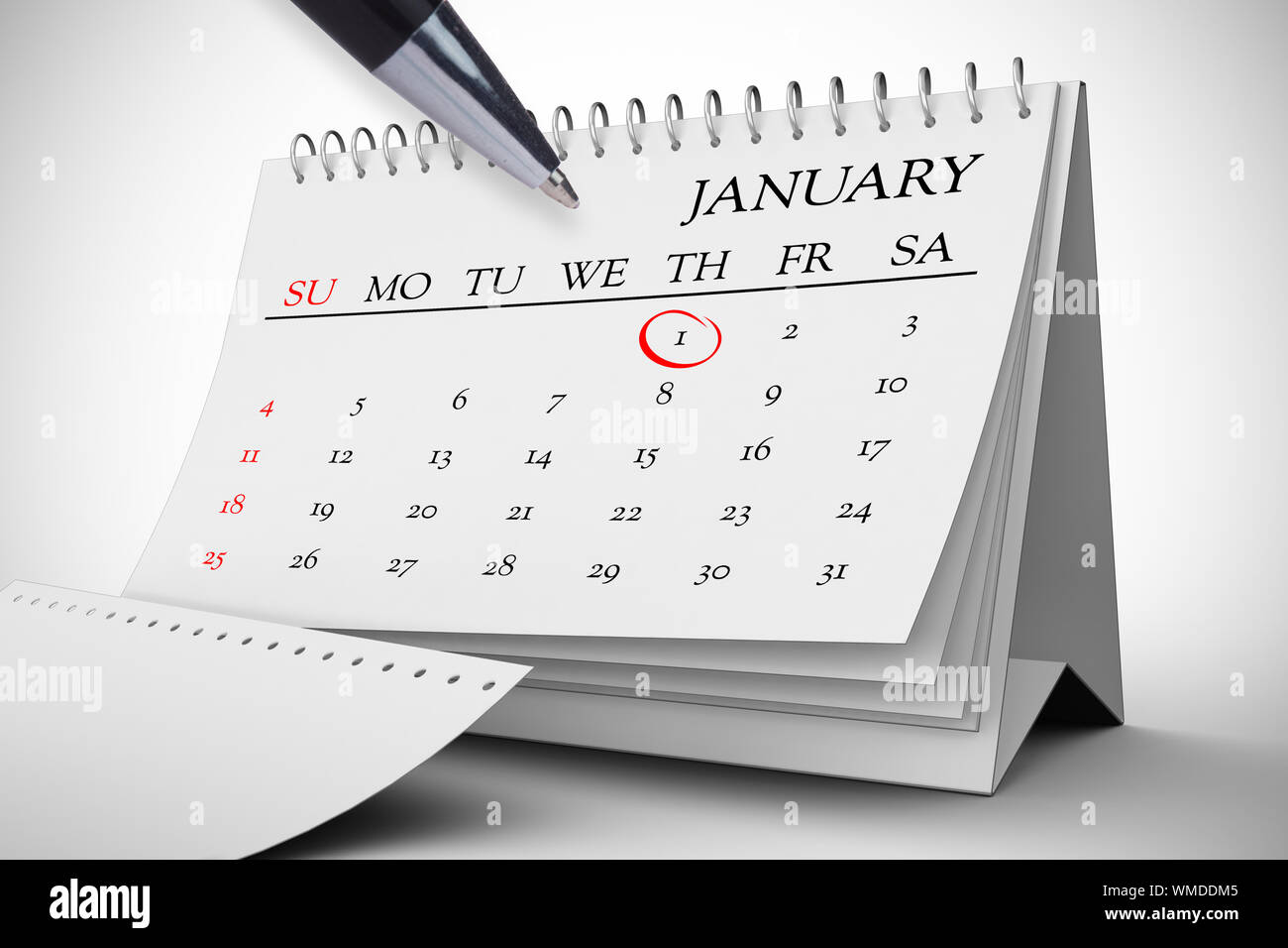 Composite image of january on calendar against white background with ...