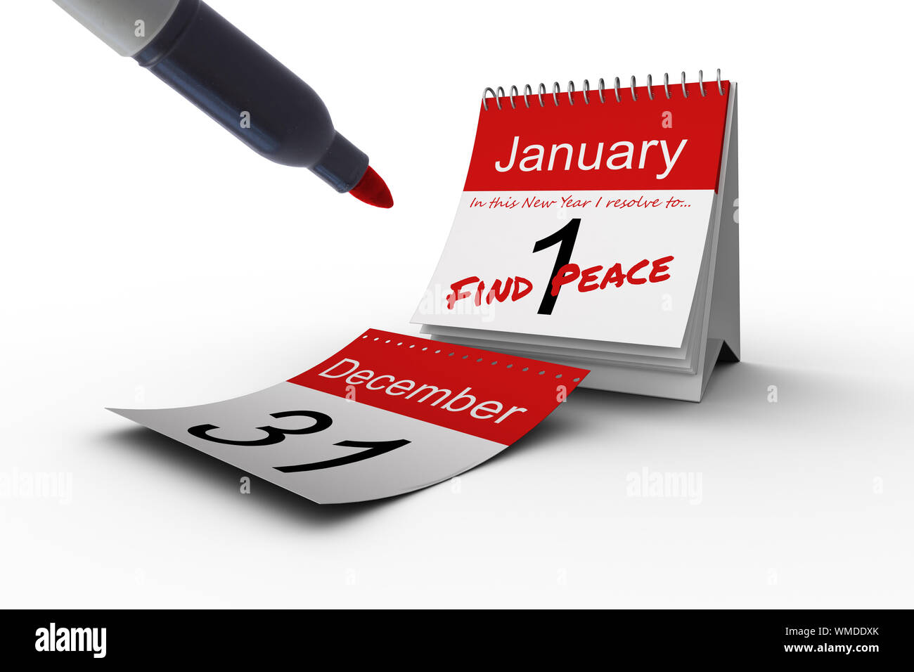 Composite image of new years resolutions on january calendar Stock ...