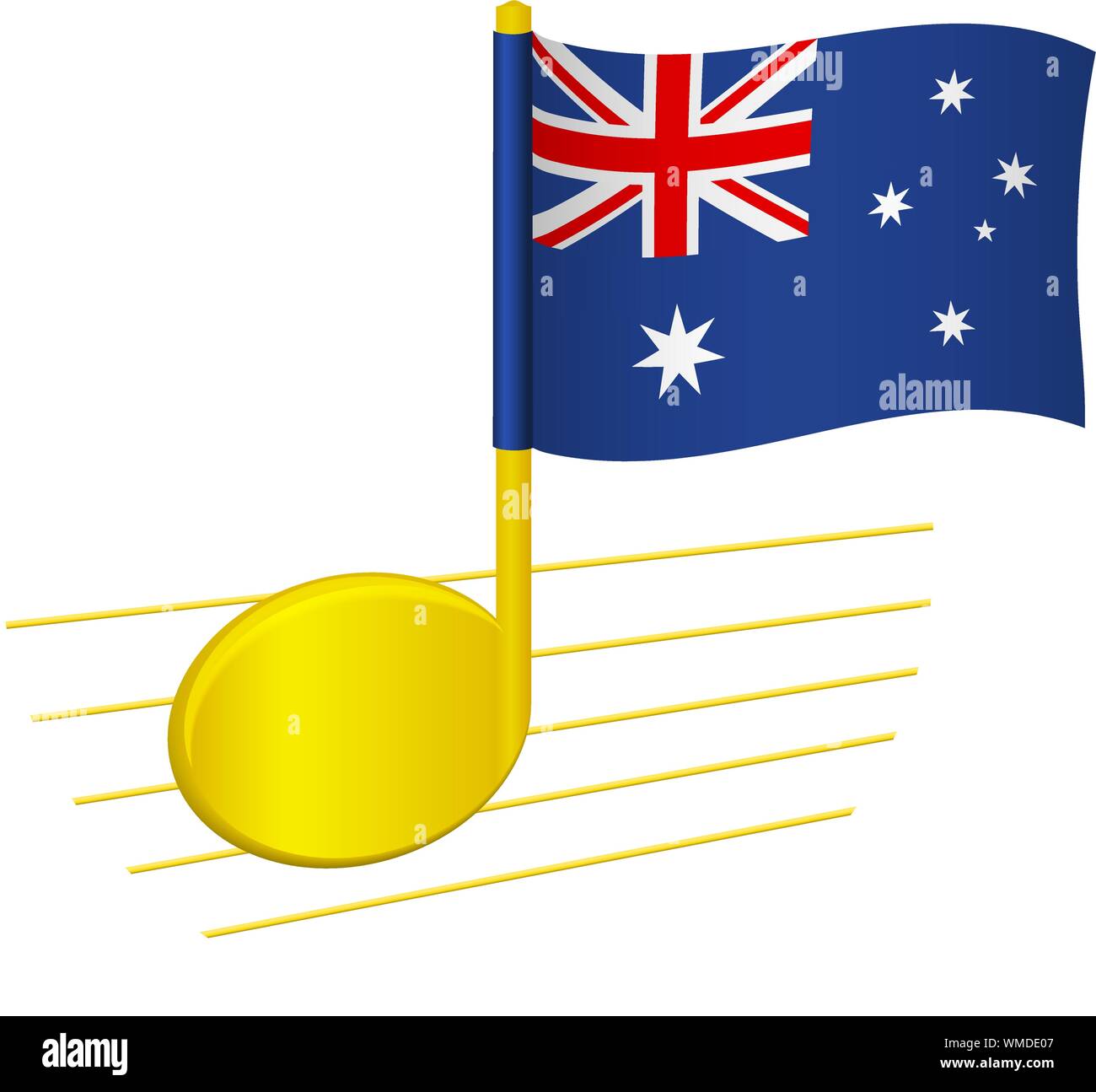 Australia flag and musical note. Music background. National flag of ...