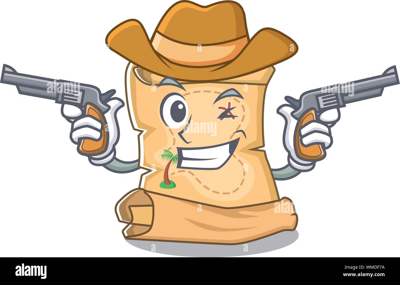 Cowboy treasure map in the character shape Stock Vector Image & Art - Alamy