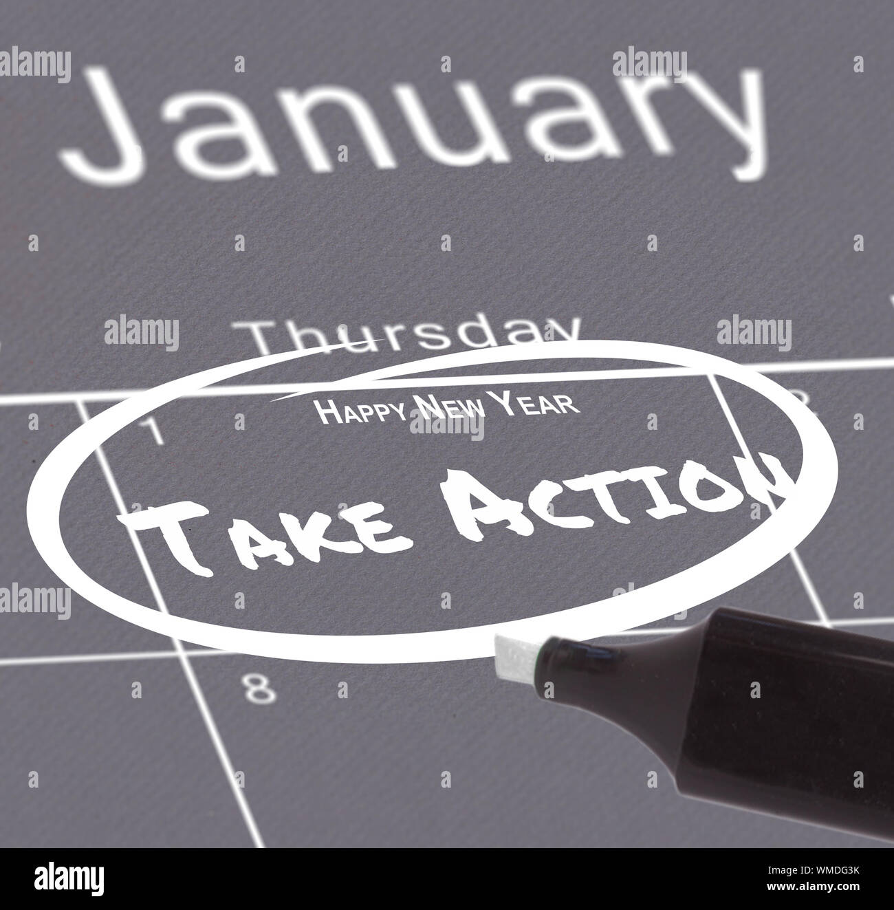 Composite image of new years resolutions on january calendar Stock ...