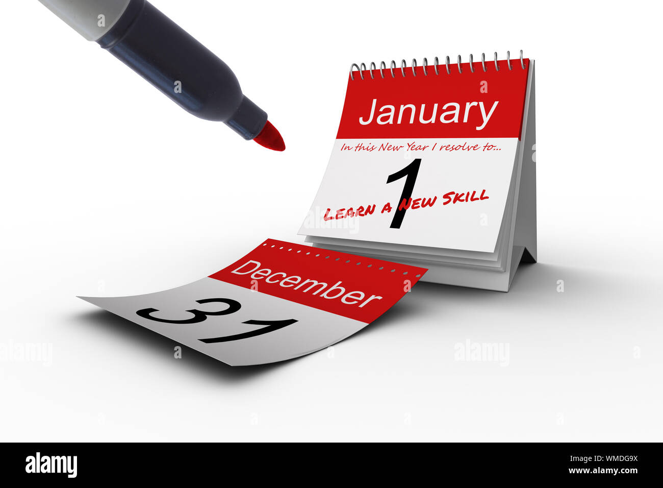 Composite image of new years resolutions on january calendar Stock ...