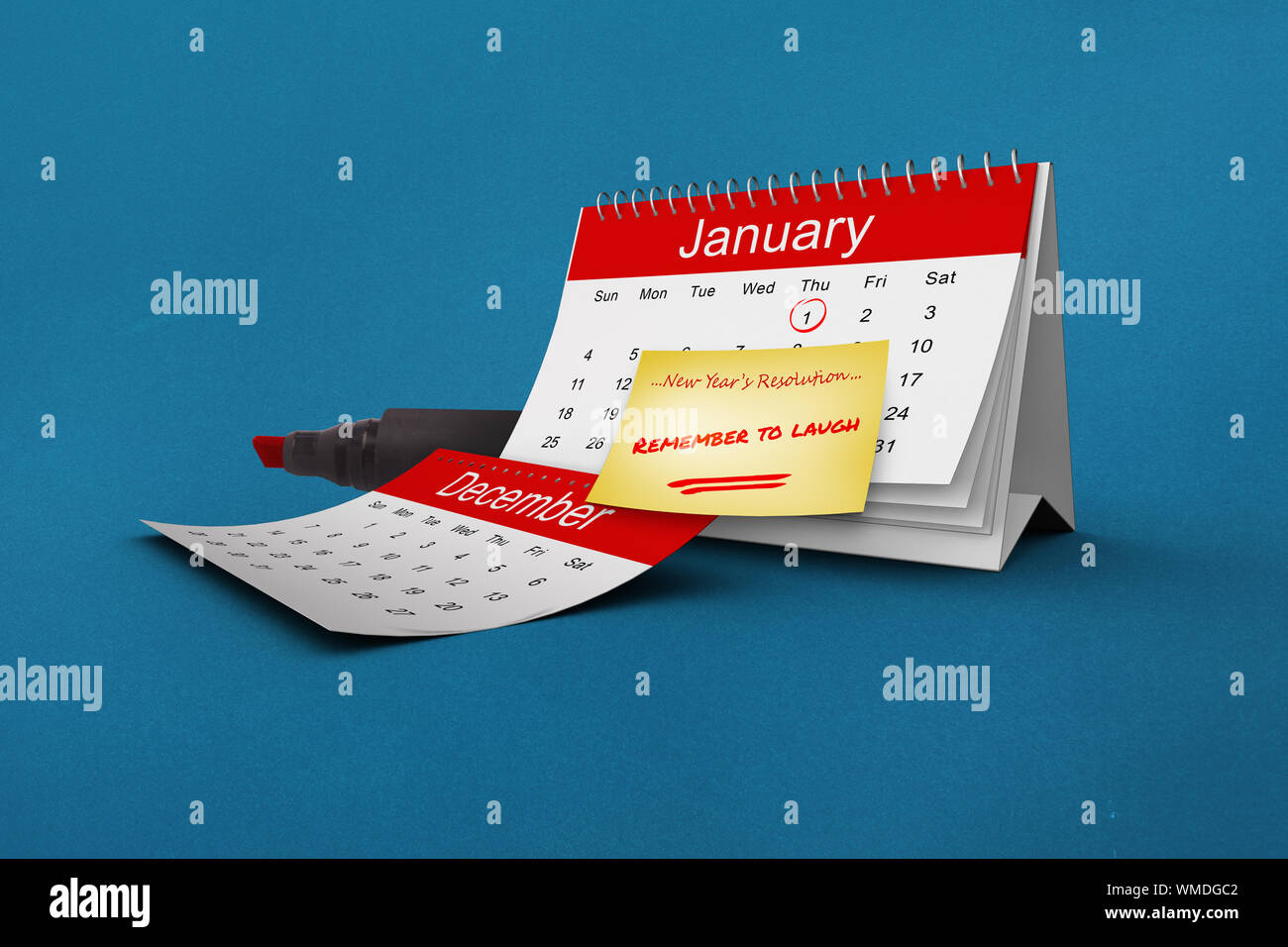Composite image of new years resolutions on january calendar Stock ...