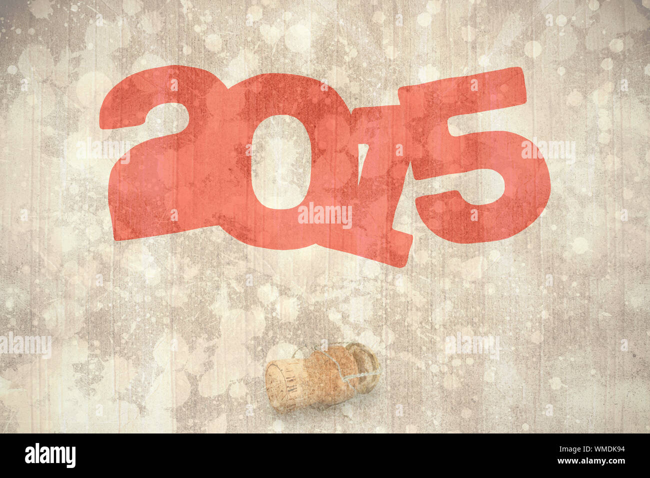 2015 against paint splattered paper Stock Photo - Alamy
