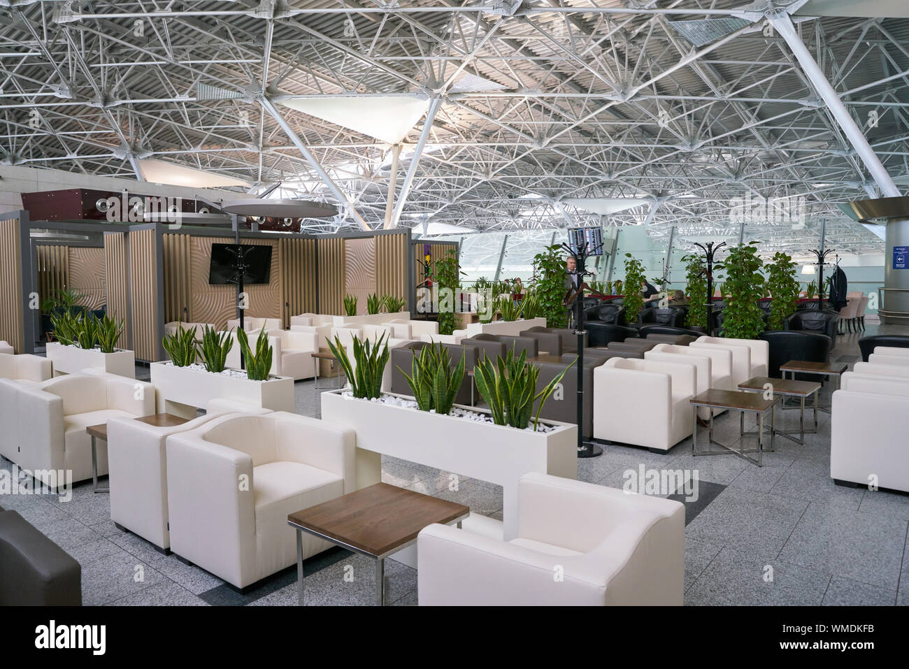 MOSCOW, RUSSIA - CIRCA MAY, 2018: interior shot of VIP Lounge at ...