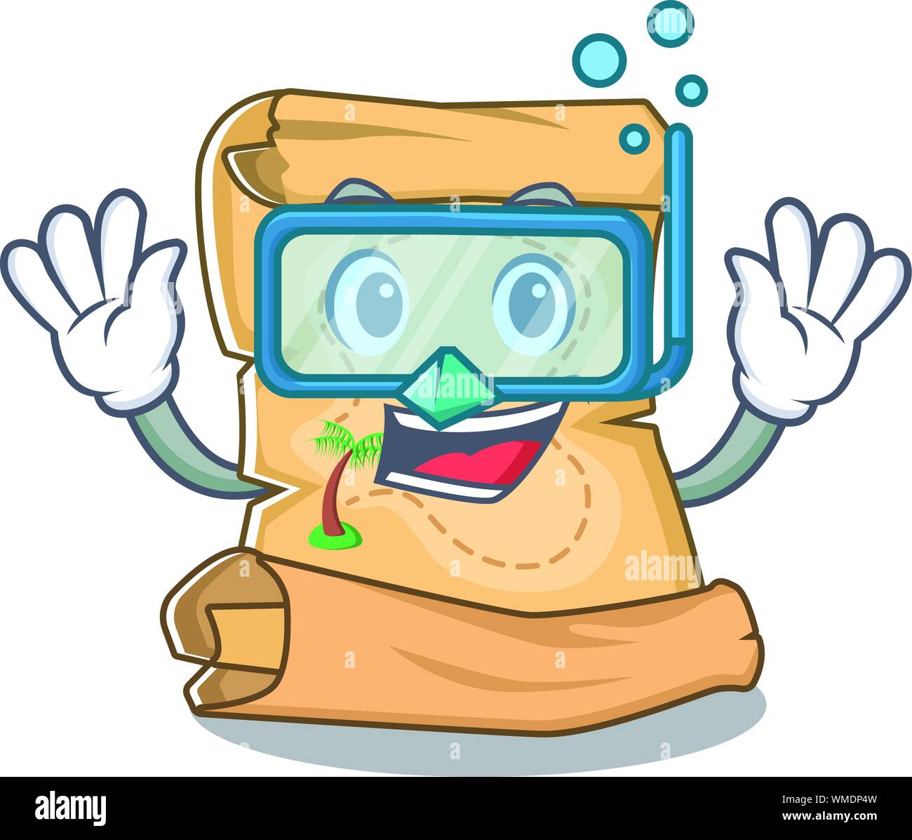Diving mascot treasure map in character bag Stock Vector Image & Art ...