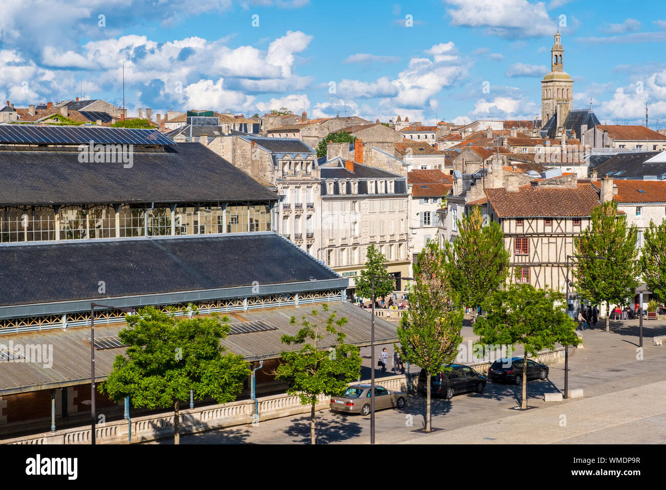Niort, France - May 11, 2019: View of the historic town of Niort and ...