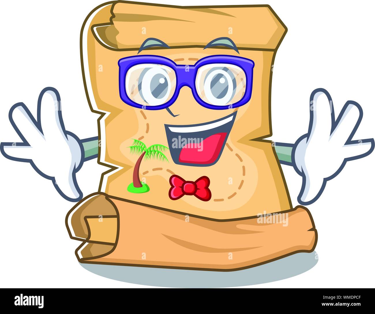 Geek mascot treasure map in character bag Stock Vector Image & Art - Alamy