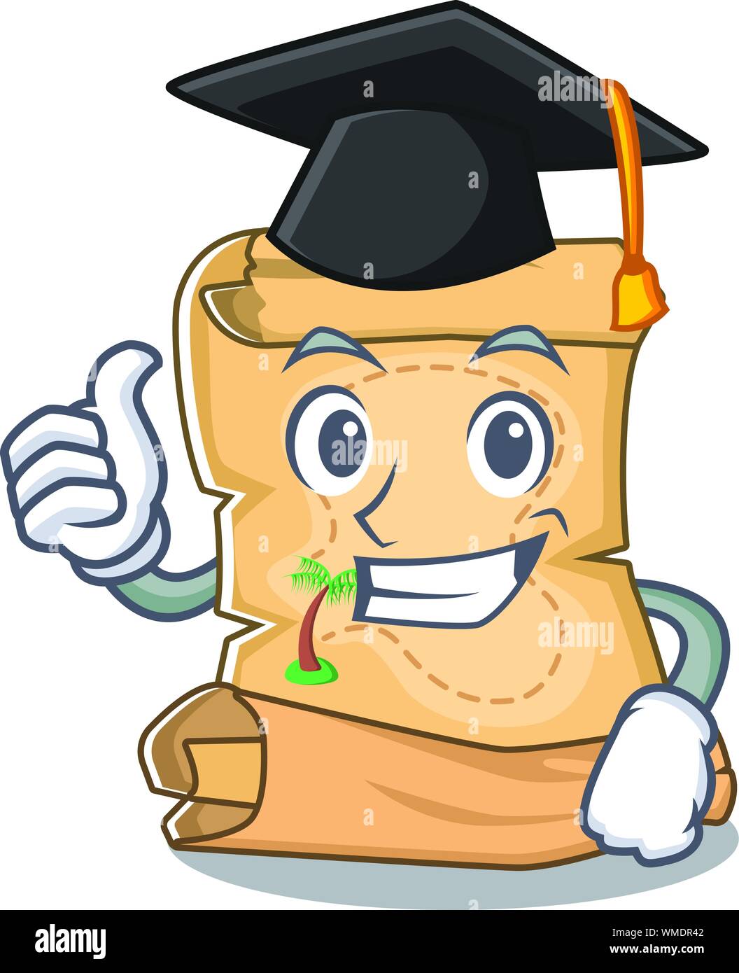 Graduation mascot treasure map in character bag Stock Vector Image ...
