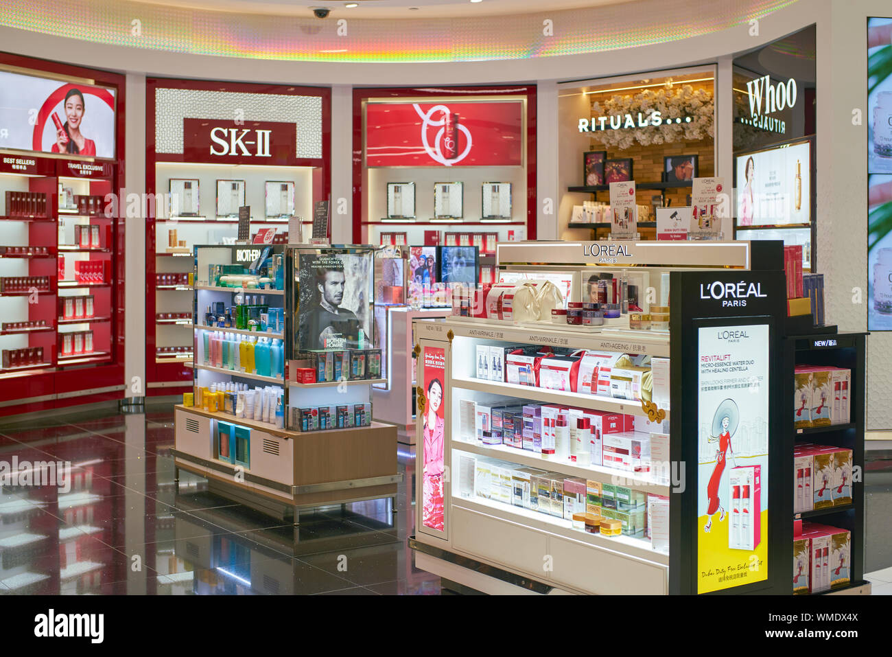 DUBAI, UAE - CIRCA FEBRUARY, 2019: cosmetics on display at Dubai ...