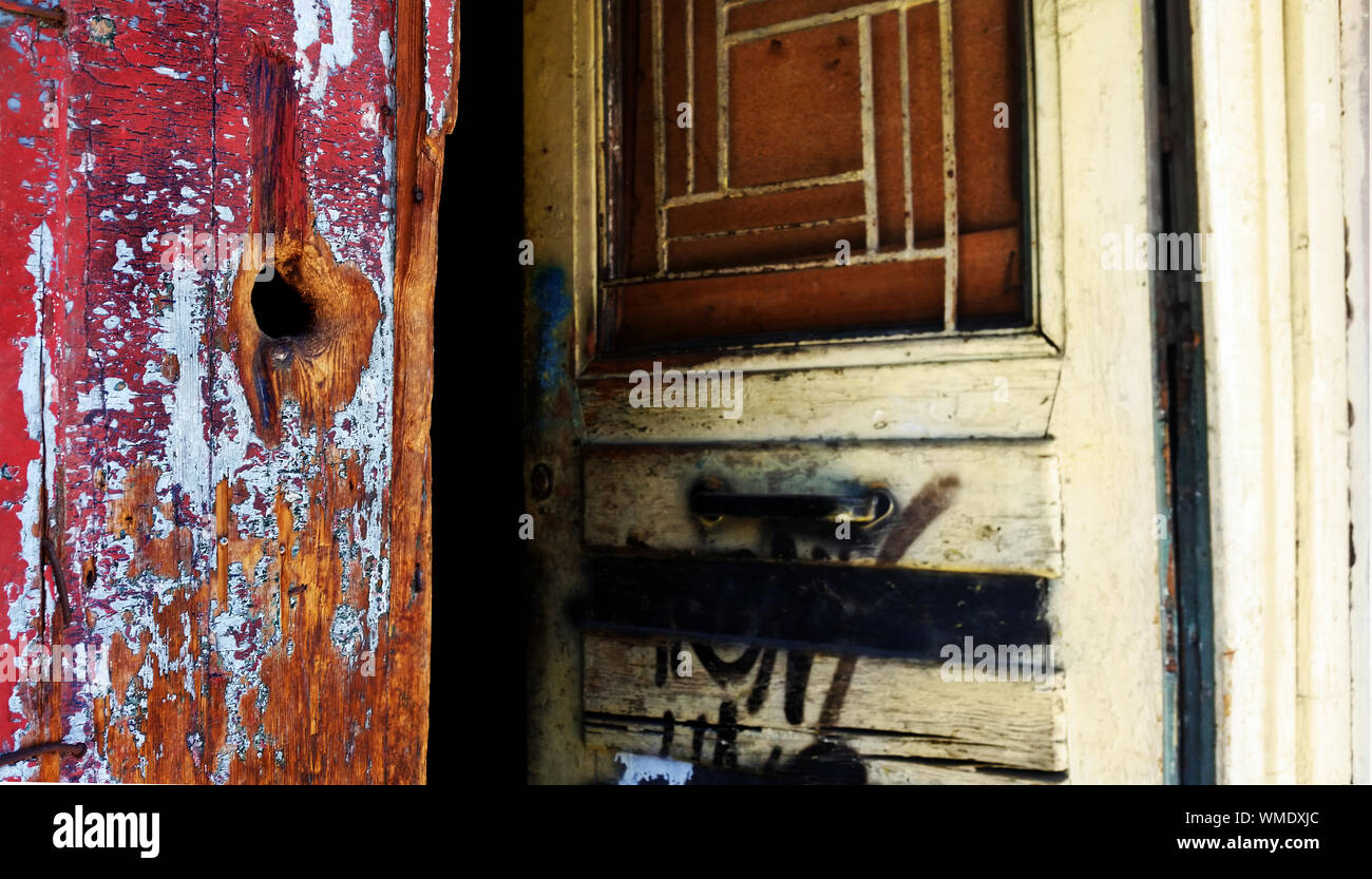 Broken open door hi-res stock photography and images - Alamy