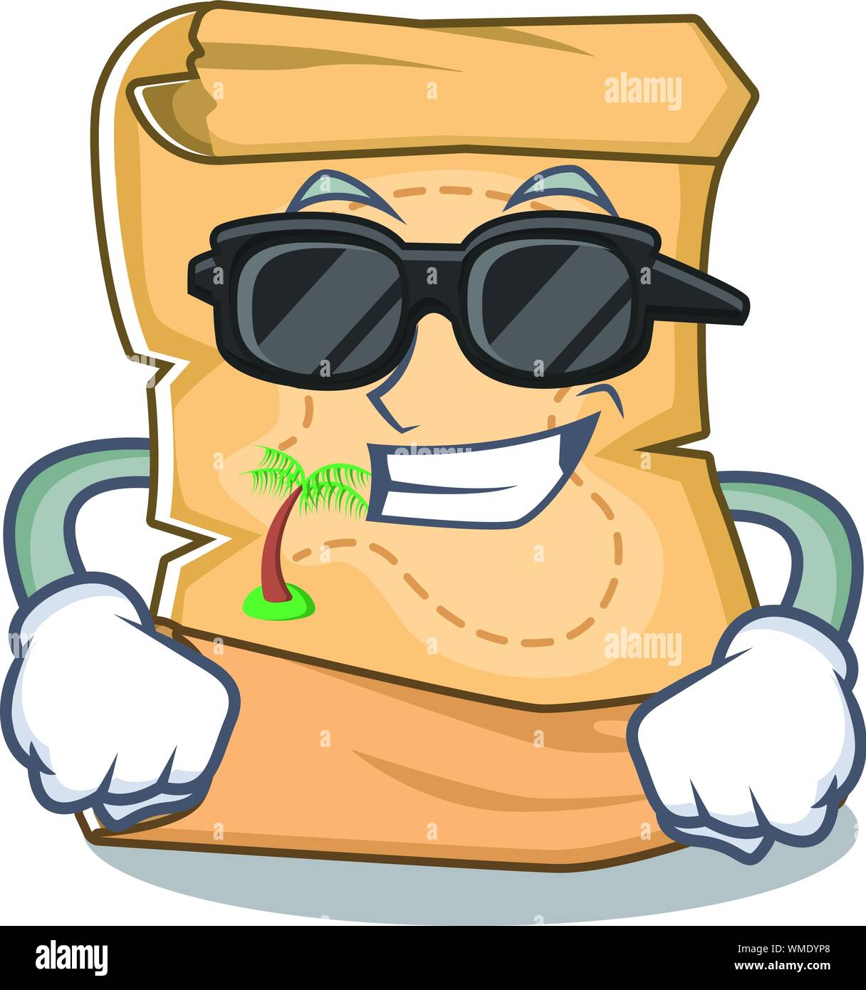 Super cool mascot treasure map in character bag Stock Vector Image ...
