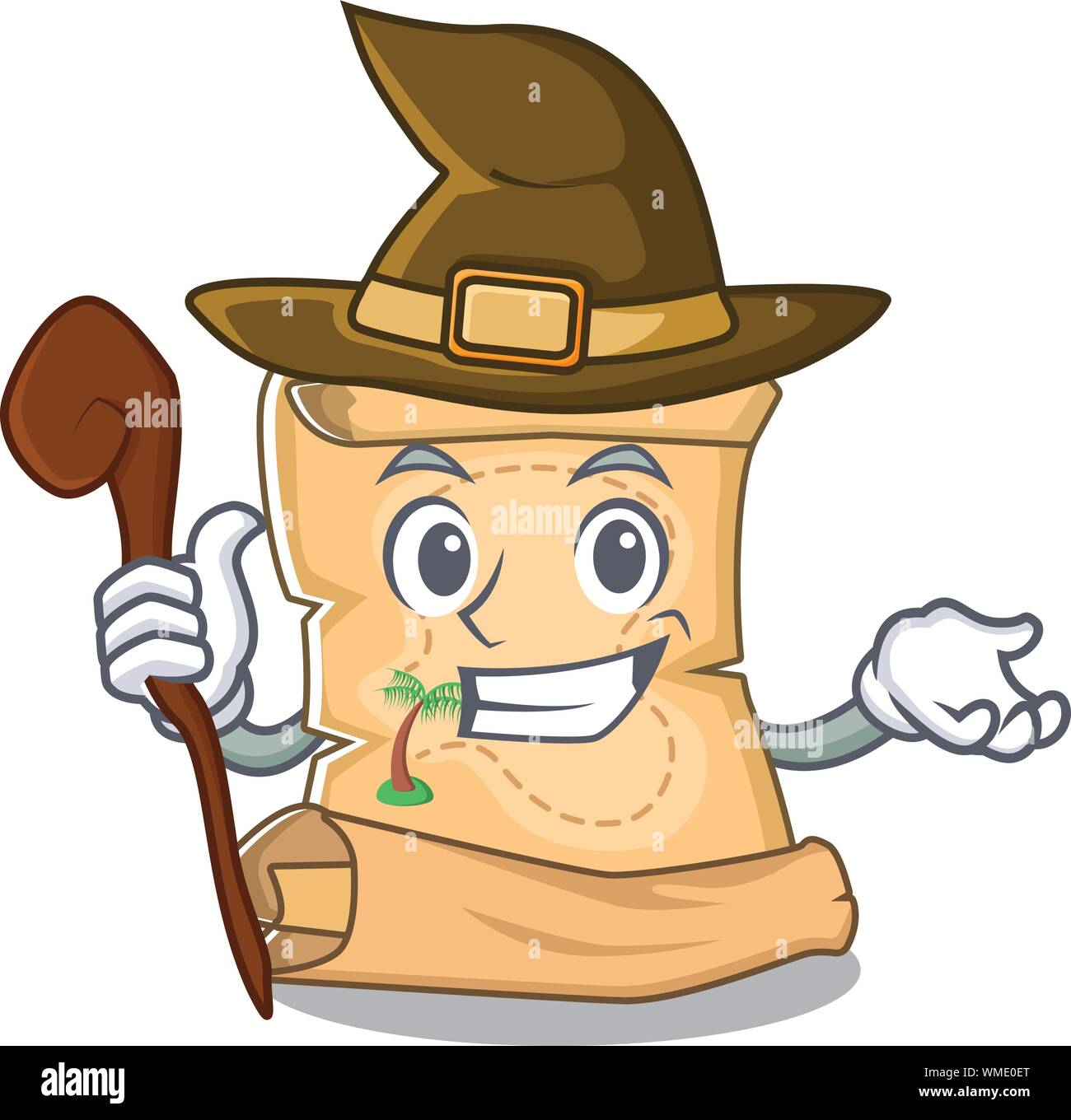 Witch treasure map cartoon in shape character Stock Vector Image & Art ...