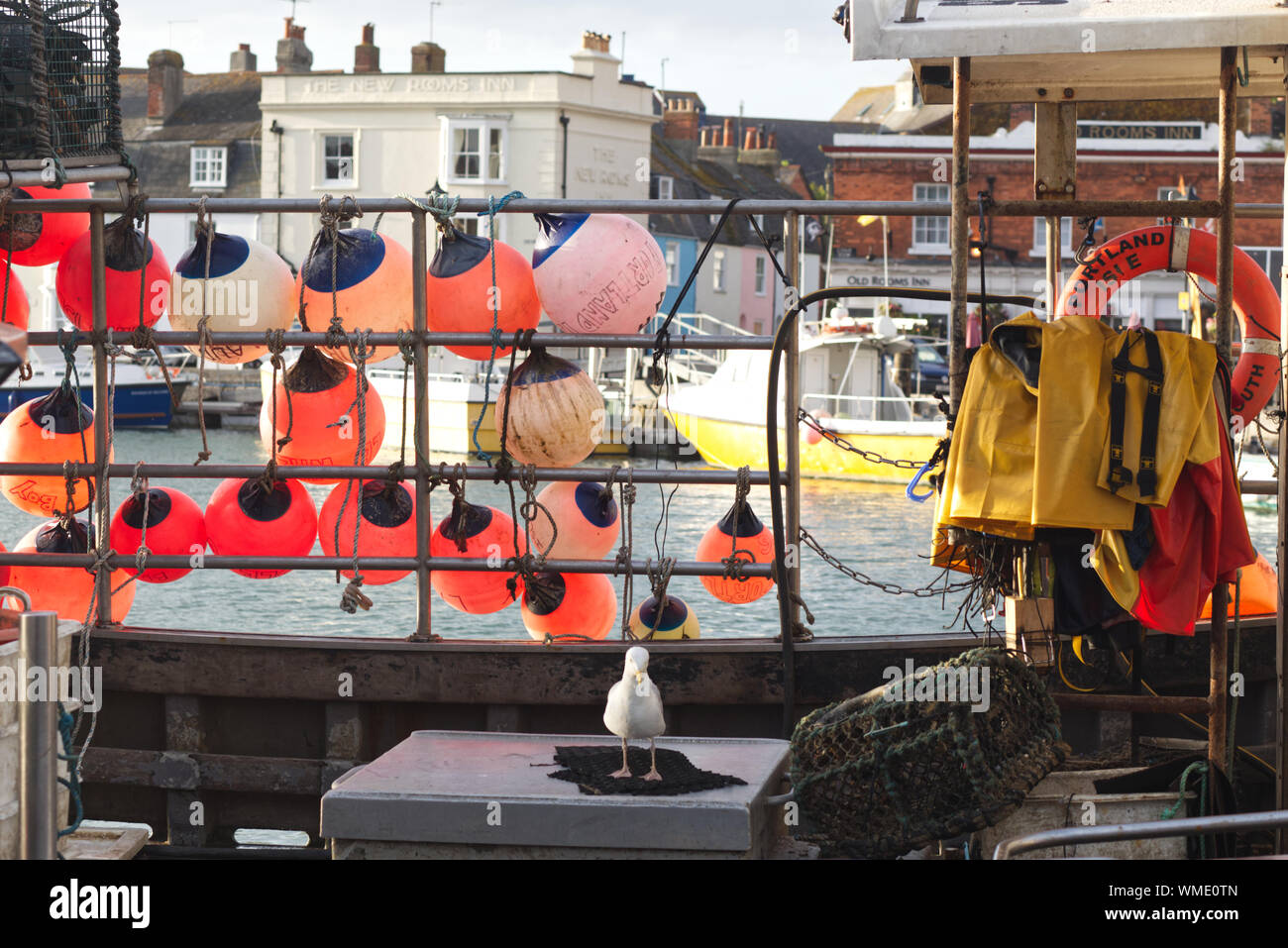 fishing equipment on a local fishing trawler Stock Photo - Alamy